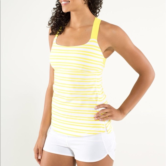 lululemon athletica | Tops | Lululemon Track And Train Tank Twin Stripe ...